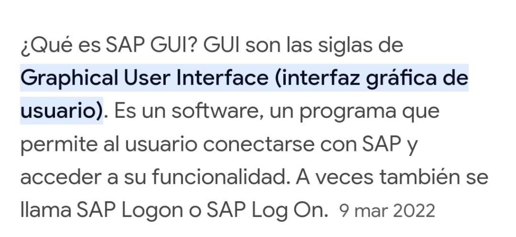 SAP GUI (Graphical User Interface)